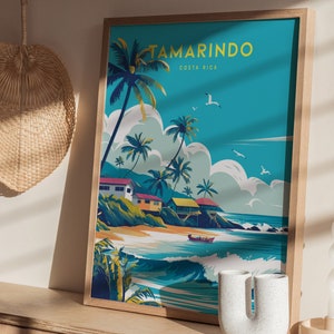 Tamarindo Travel Poster | Costa Rica Surf, Pico Grande - Wall Art Decor ...
