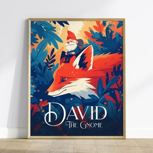 David the Gnome, 80s Nostalgia, Framed Wall Art Cute Classic Cartoon TV ...