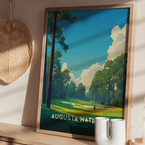 Augusta National Golf Course Poster, Georgia Golf Course Art, Framed ...