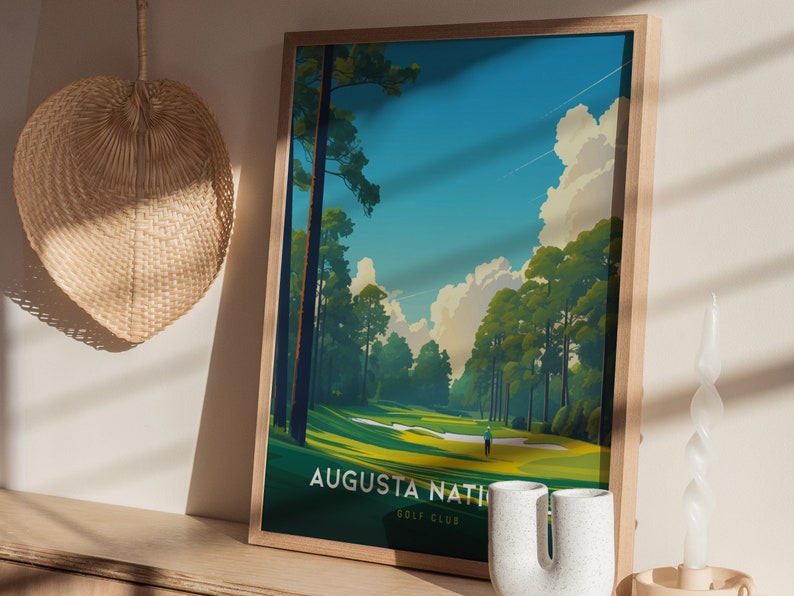 Augusta National Golf Course Poster, Georgia Golf Course Art, Framed ...