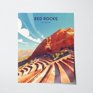 Red Rocks Amphitheatre Colorado Poster, Concert Venue Wall Art, Framed ...