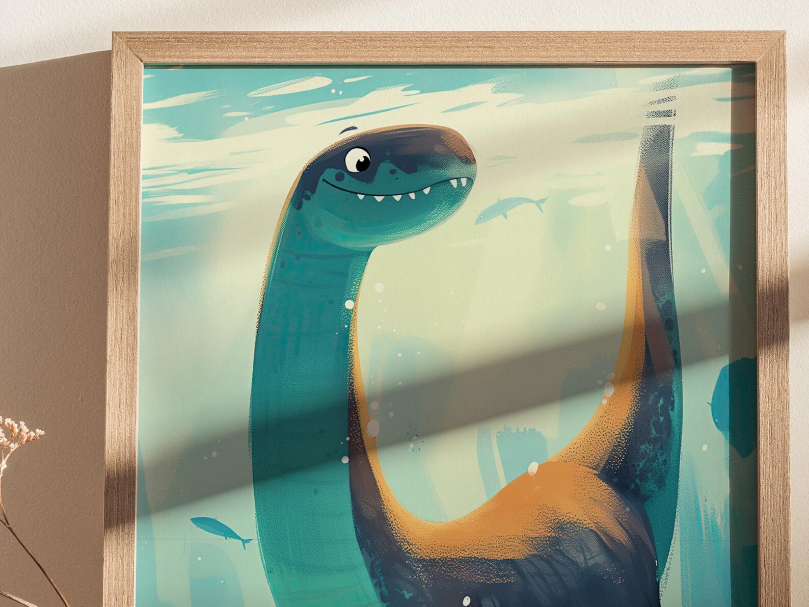 Nessie - Cute Cryptids Series Loch Ness Monster Kids Room Framed Poster ...