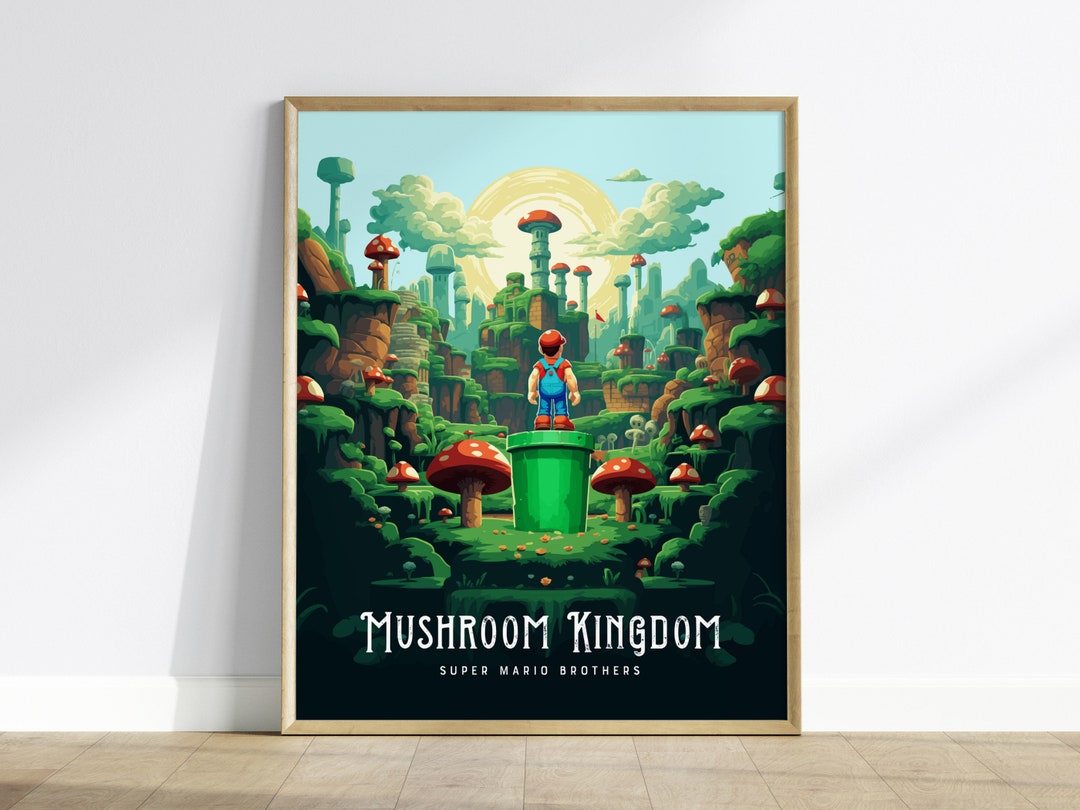 Mario Brothers Movie Mushroom Kingdom Framed Wall Art Toad - Etsy Australia