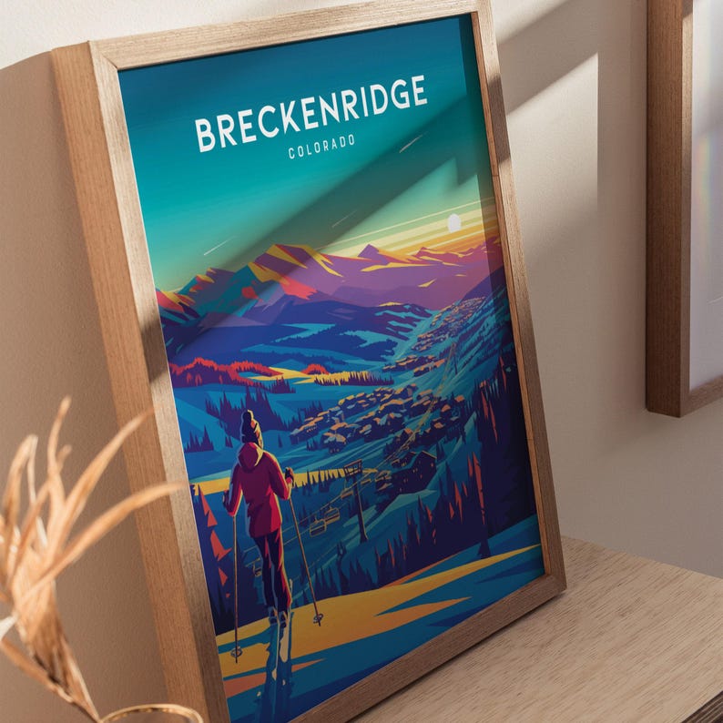 Breckenridge Colorado Ski Poster: Snowboard Art Print, Framed or ...