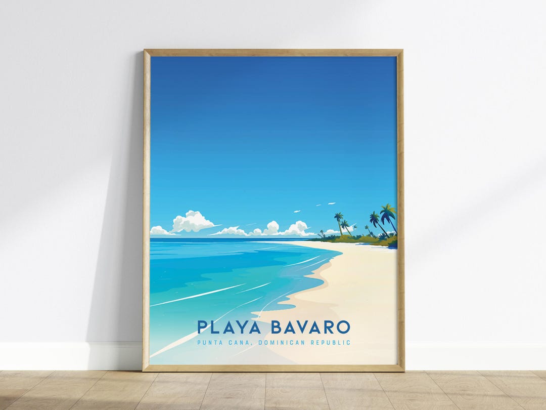 Playa Bavaro, Punta Cana Poster - Tropical Beach Paradise Scene ...