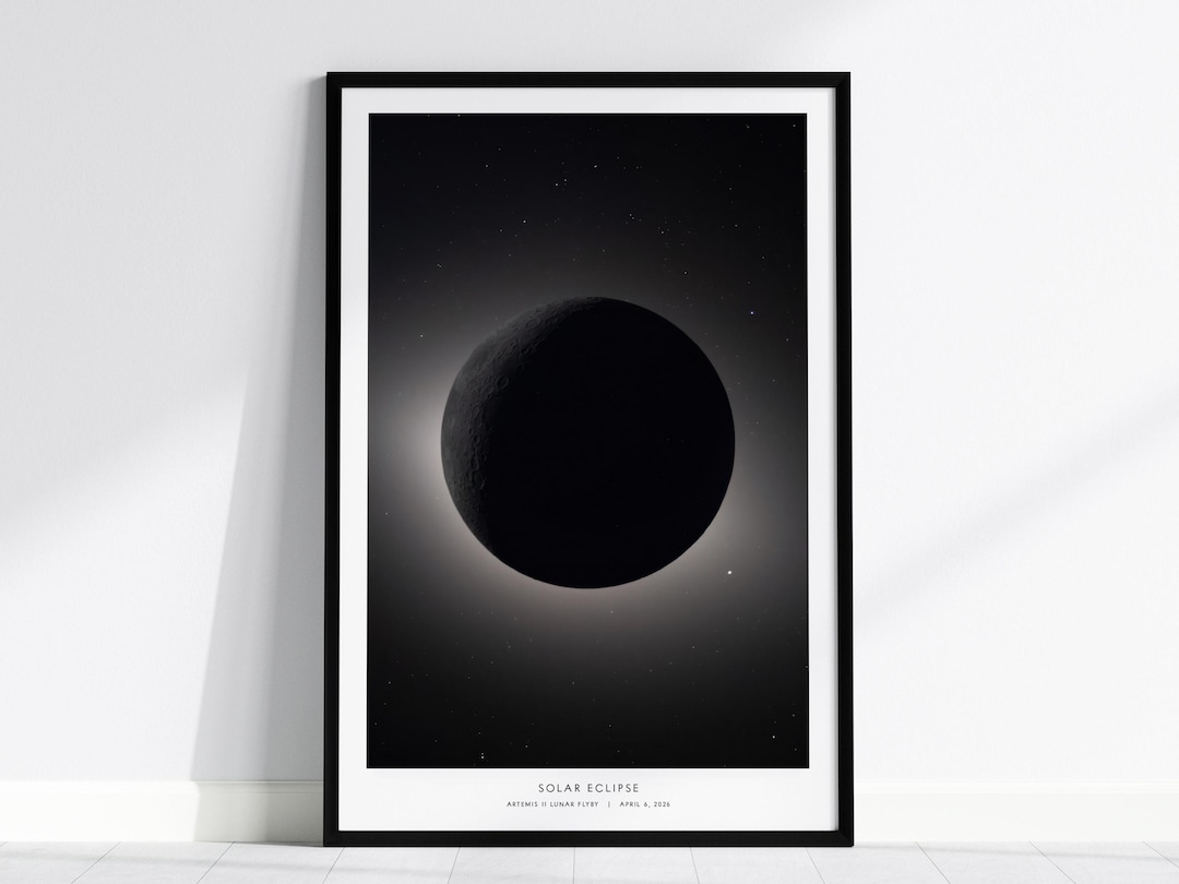Solar Eclipse NASA Poster, Artemis II Moon Flyby, Dark Side Moon Print ...