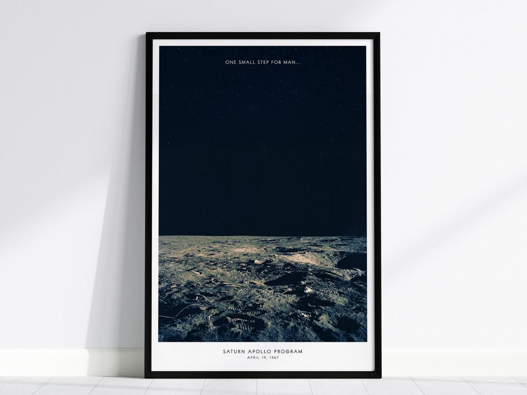 Apollo 12 Moon Landing Poster – Historic NASA Lunar Surface Print ...