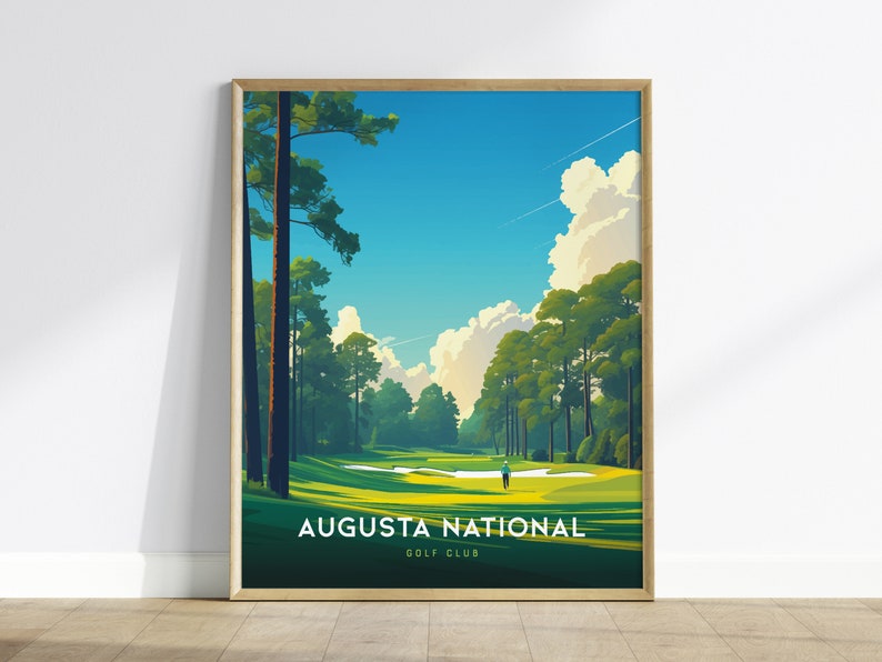 Augusta National Golf Course Poster, Georgia Golf Course Art, Framed ...