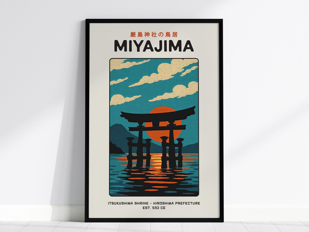 Miyajima Torii Gate Poster – Vintage Japan Travel Wall Art, Itsukushima ...