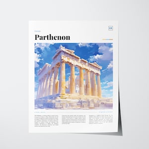 Parthenon, Athens Greece Poster – Ancient Greek Temple Wall Art ...