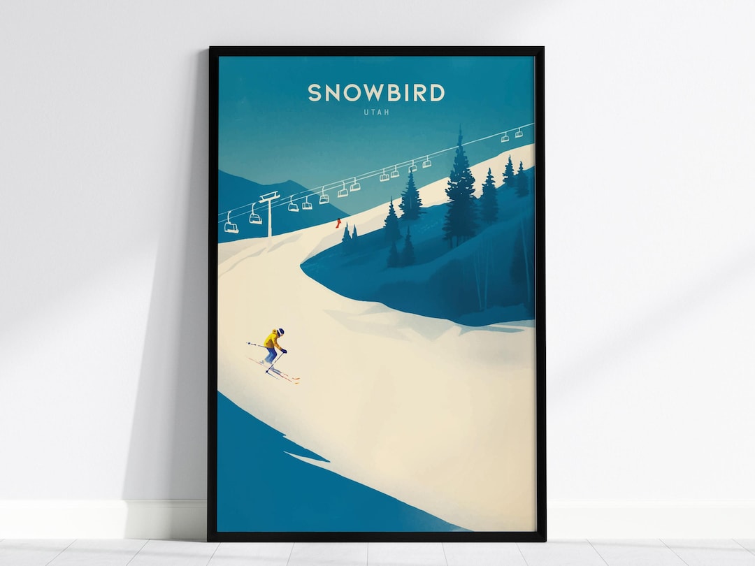 Snowbird Utah Ski Resort Vintage Wall Art – Retro Travel Poster, Winter ...