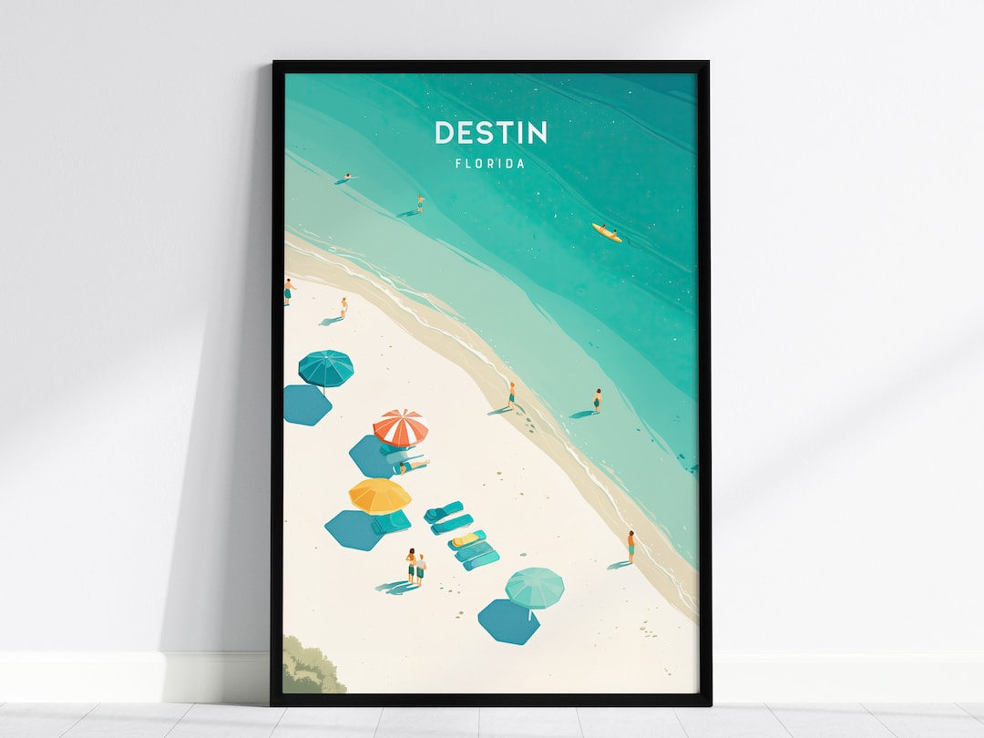 Destin Florida Beach Print: Panhandle Gulf Coast Travel Poster - Etsy