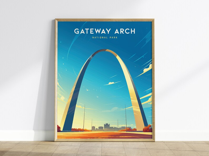 Gateway Arch National Park Poster, St. Louis Arch Art, Framed/unframed ...