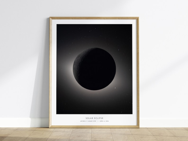 Solar Eclipse NASA Poster, Artemis II Moon Flyby, Dark Side Moon Print ...