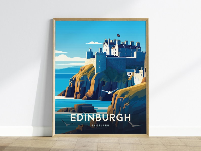 Edinburgh Castle Print: Scotland Travel Poster, Home Decor - Etsy