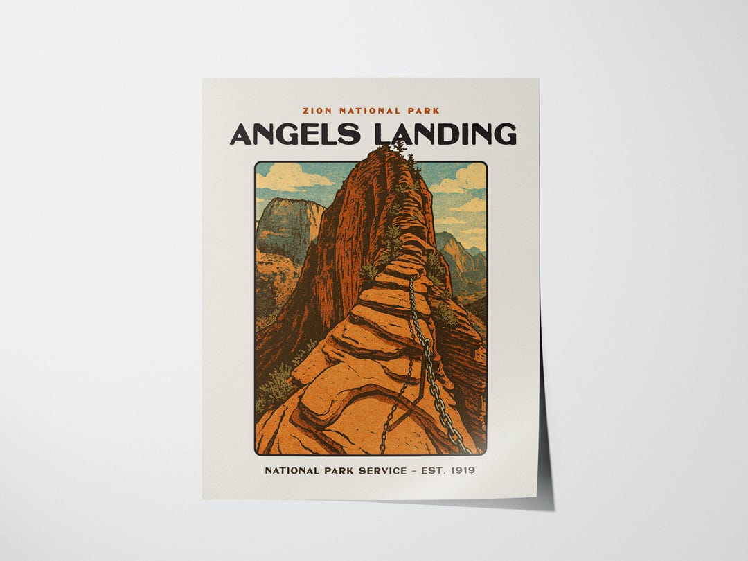 Angels Landing Print: Zion National Park Wall Art, Utah Landscape ...