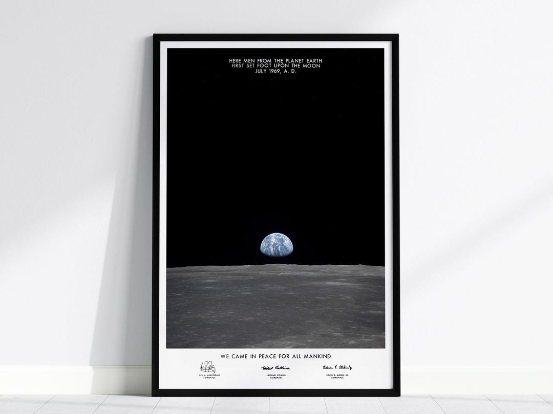 Earthrise Poster Apollo 11 | NASA Moon Landing Space Art 1969 Print - Etsy