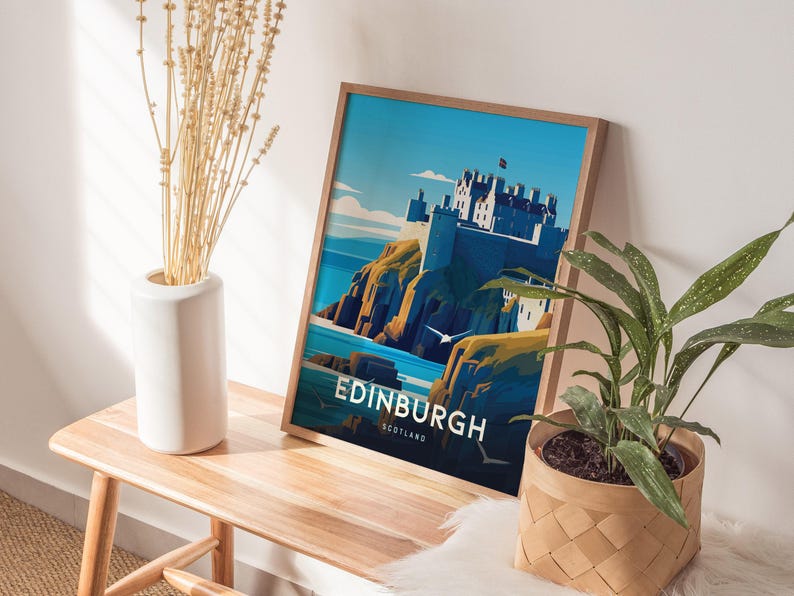 Edinburgh Castle Print: Scotland Travel Poster, Home Decor - Etsy