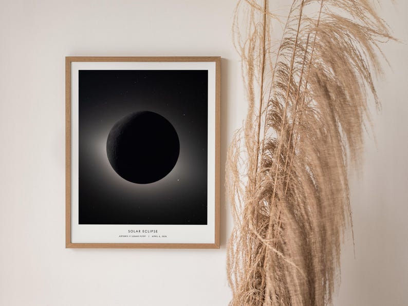 Solar Eclipse NASA Poster, Artemis II Moon Flyby, Dark Side Moon Print ...