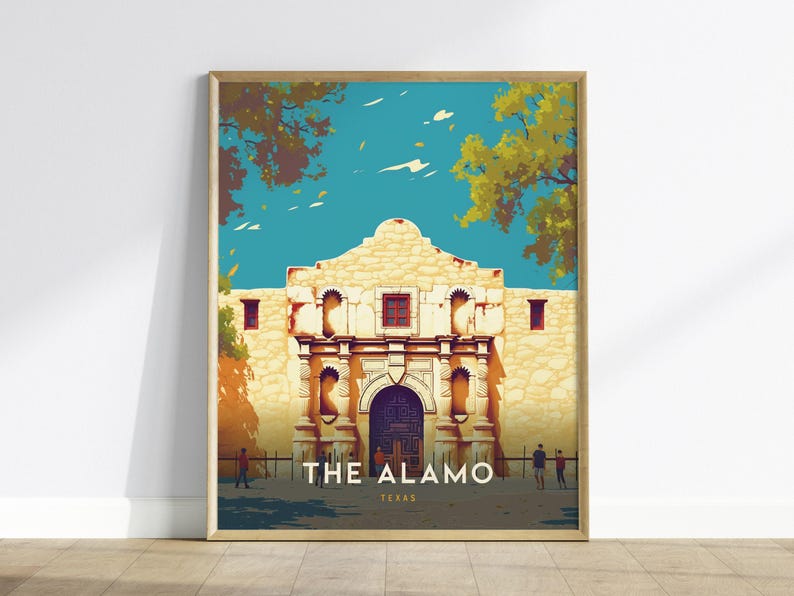 The Alamo Texas Print: San Antonio Historic Landmark Art - Etsy