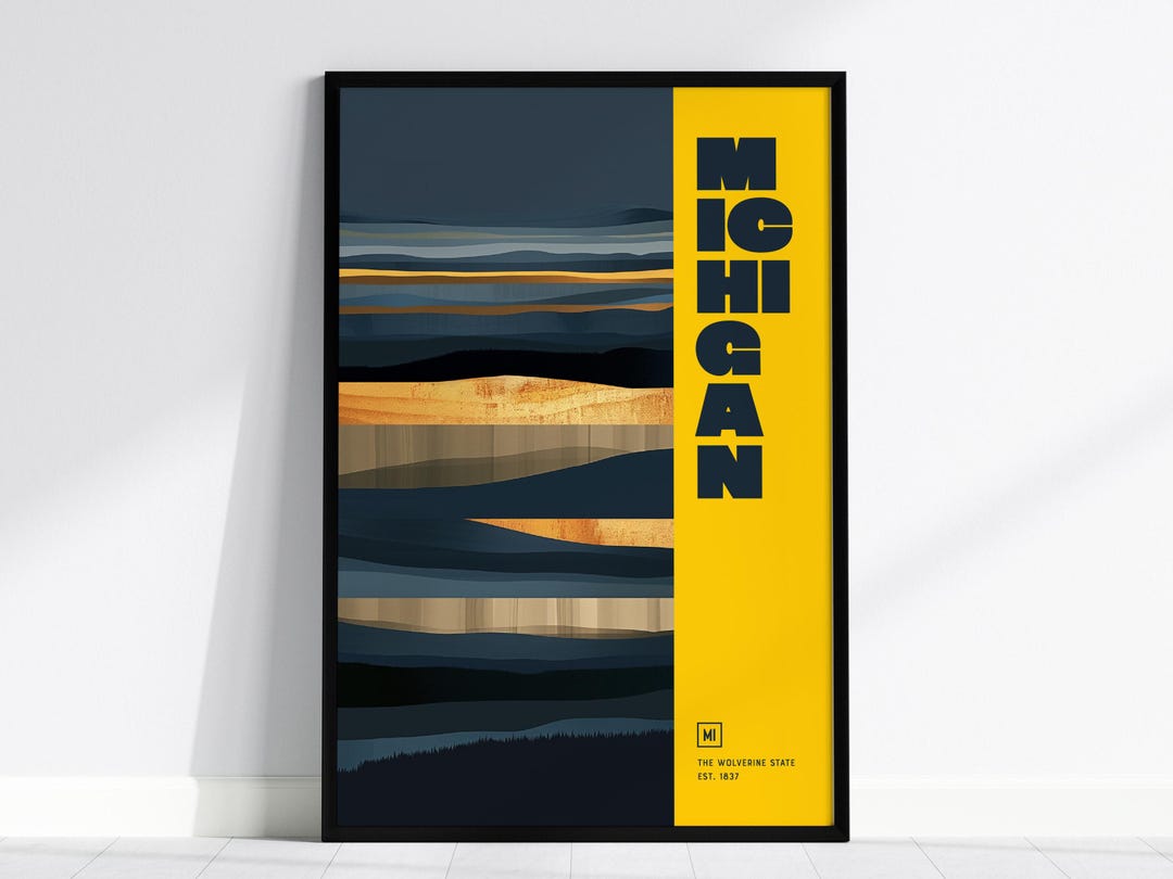 Michigan, the Wolverine State Poster - University of Michigan Colors ...