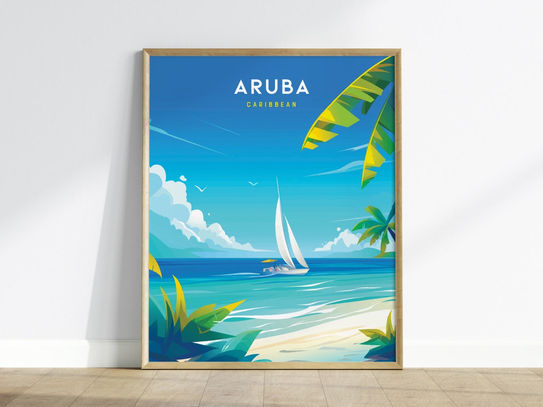 Aruba Travel Poster, Aruba Caribbean Poster Print, Aruba Caribbean ...