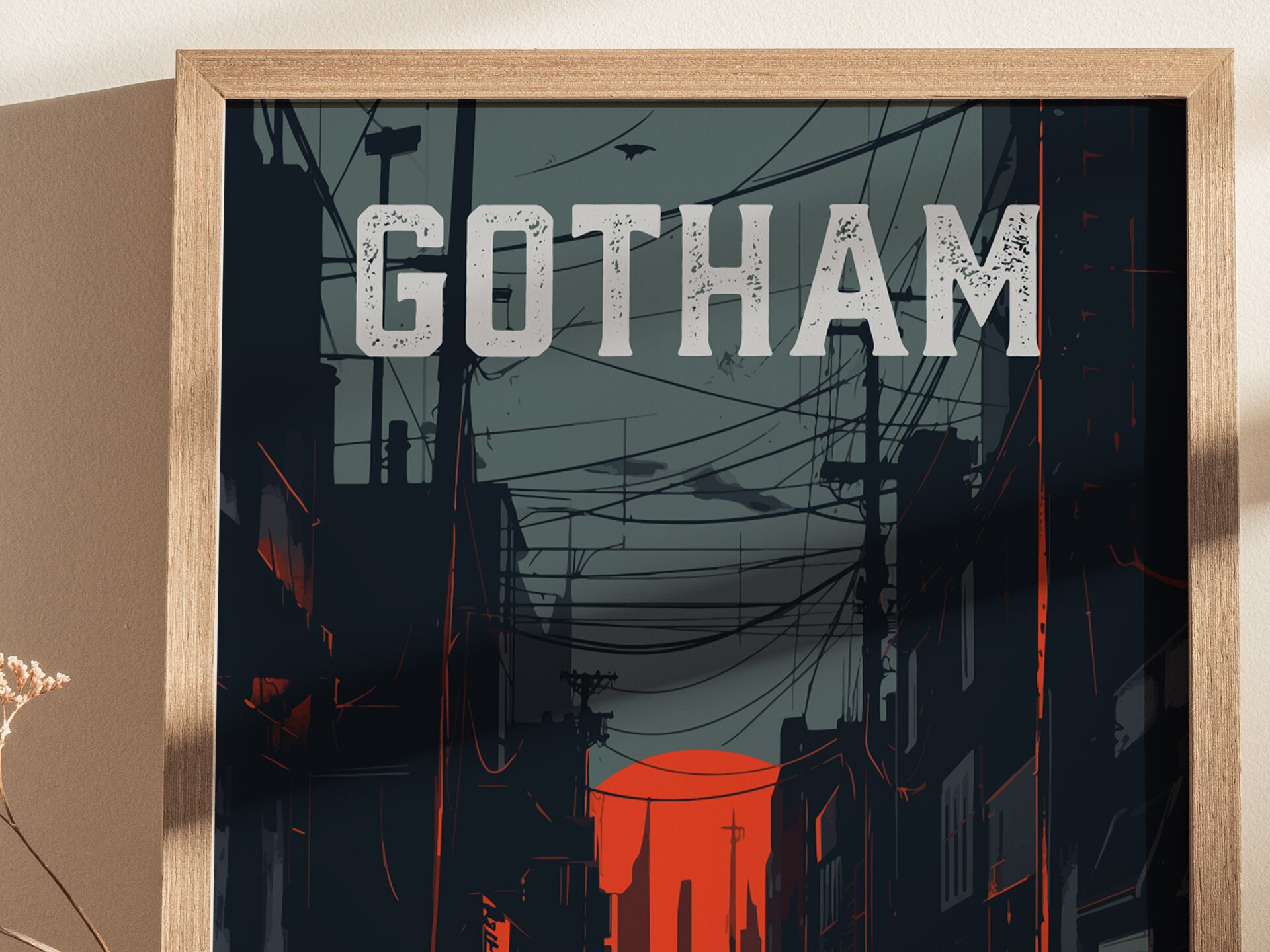 Gotham City Framed Wall Art Batman Fan Film Noir Poster Design DC ...