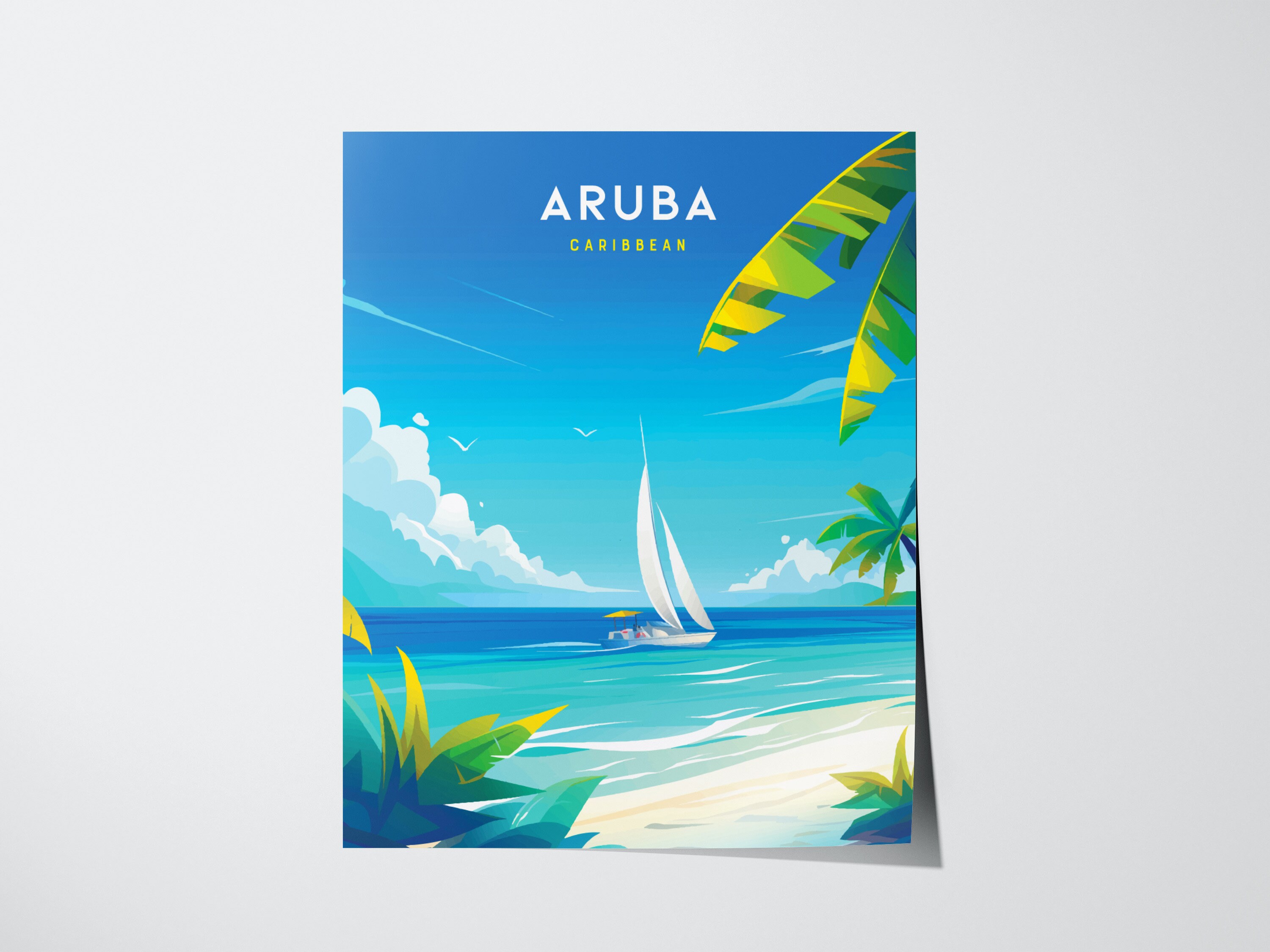 Aruba Travel Poster, Aruba Caribbean Poster Print, Aruba Caribbean ...