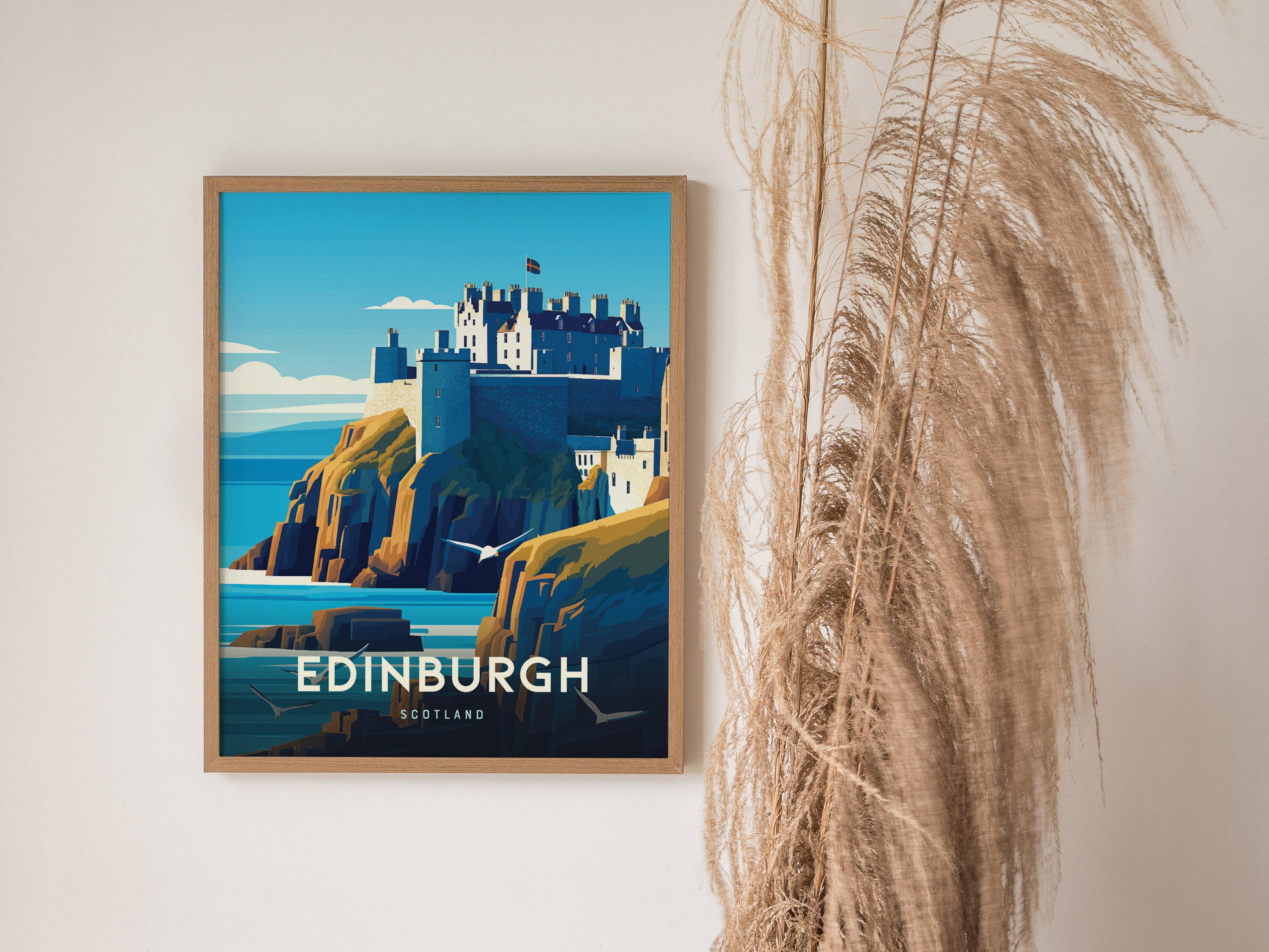 Edinburgh Castle Print: Scotland Travel Poster, Home Decor - Etsy