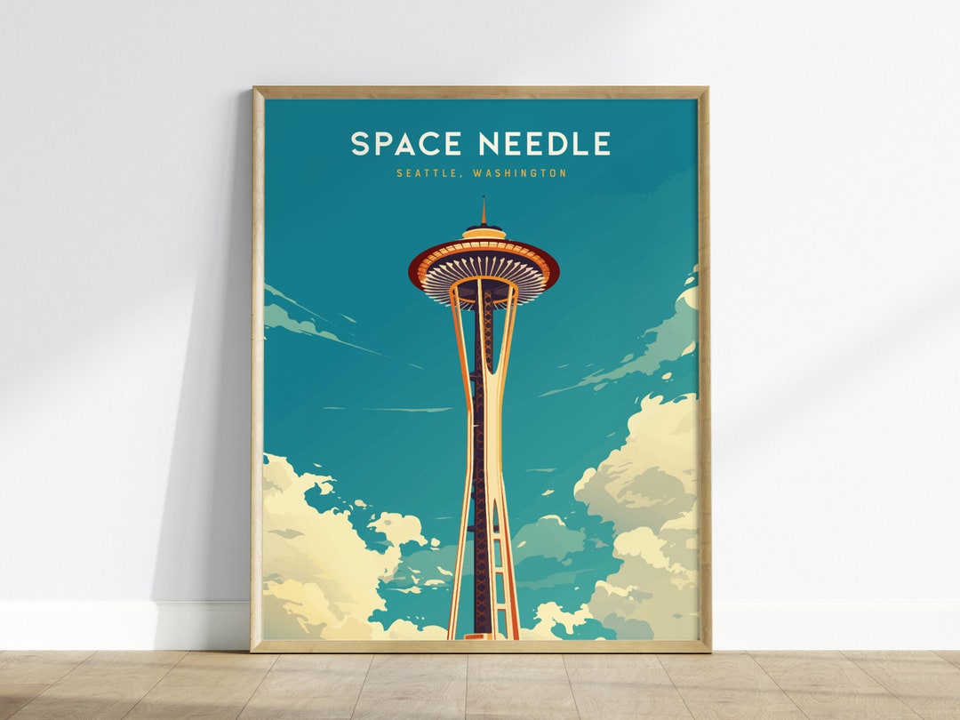 Space Needle Poster: Seattle Landmark Art Print, Urban Decor - Etsy
