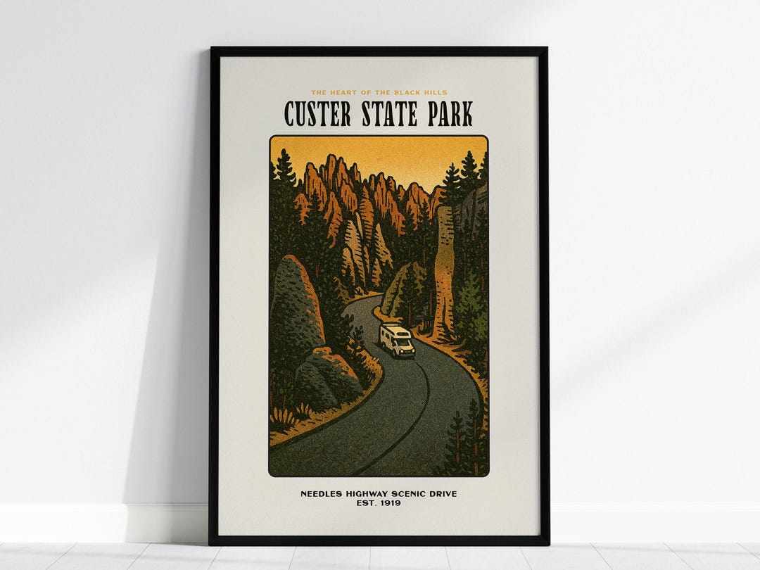 Custer State Park Vintage Poster: Needles Highway Scenic Drive Art - Etsy
