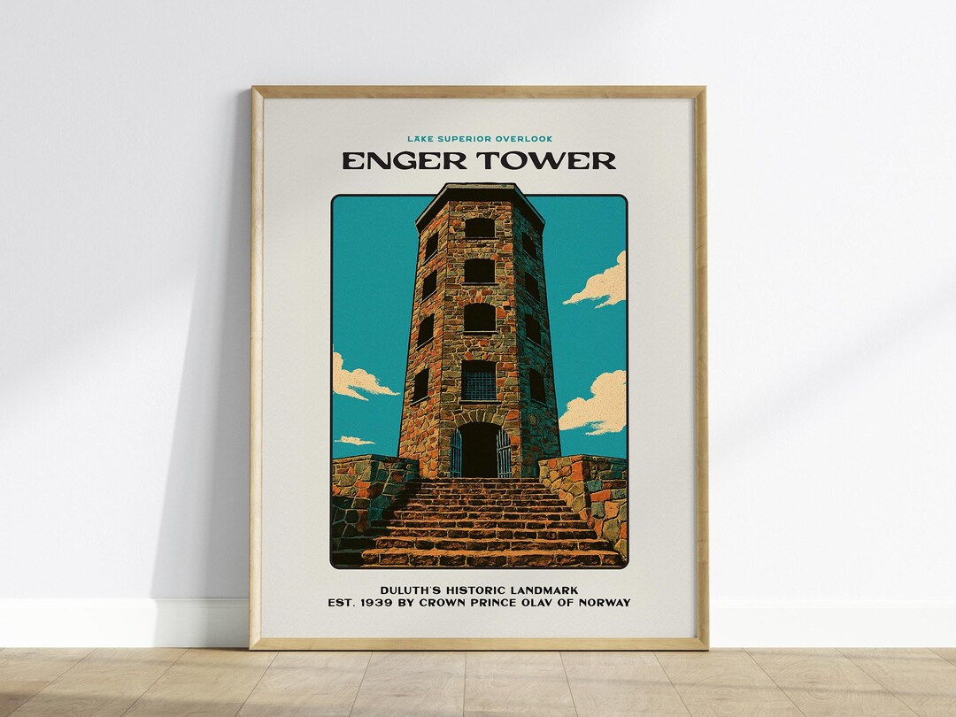 Duluth Poster, Enger Tower Art Print: Minnesota Lake Superior Wall ...