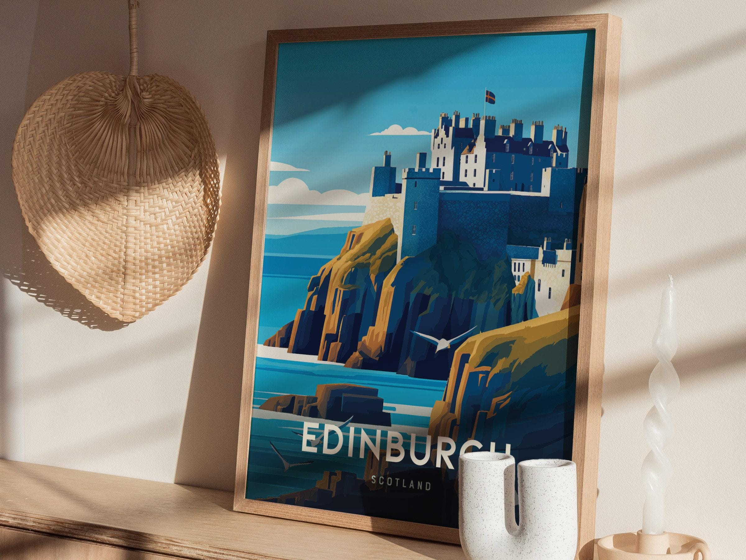 Edinburgh Castle Print: Scotland Travel Poster, Home Decor - Etsy