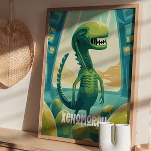 Xenomorph - Cute Cryptids Series Kids Room Framed Poster Art Toddler ...