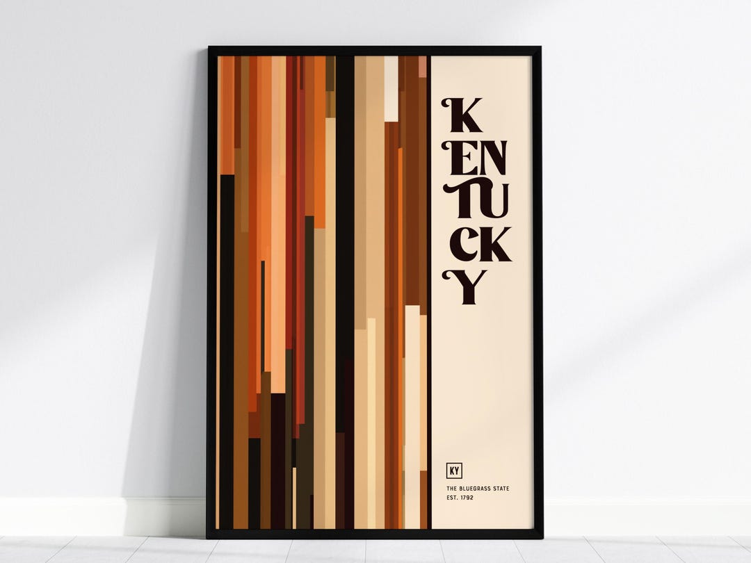Kentucky, the Bluegrass State Poster - Abstract Bourbon Trail ...