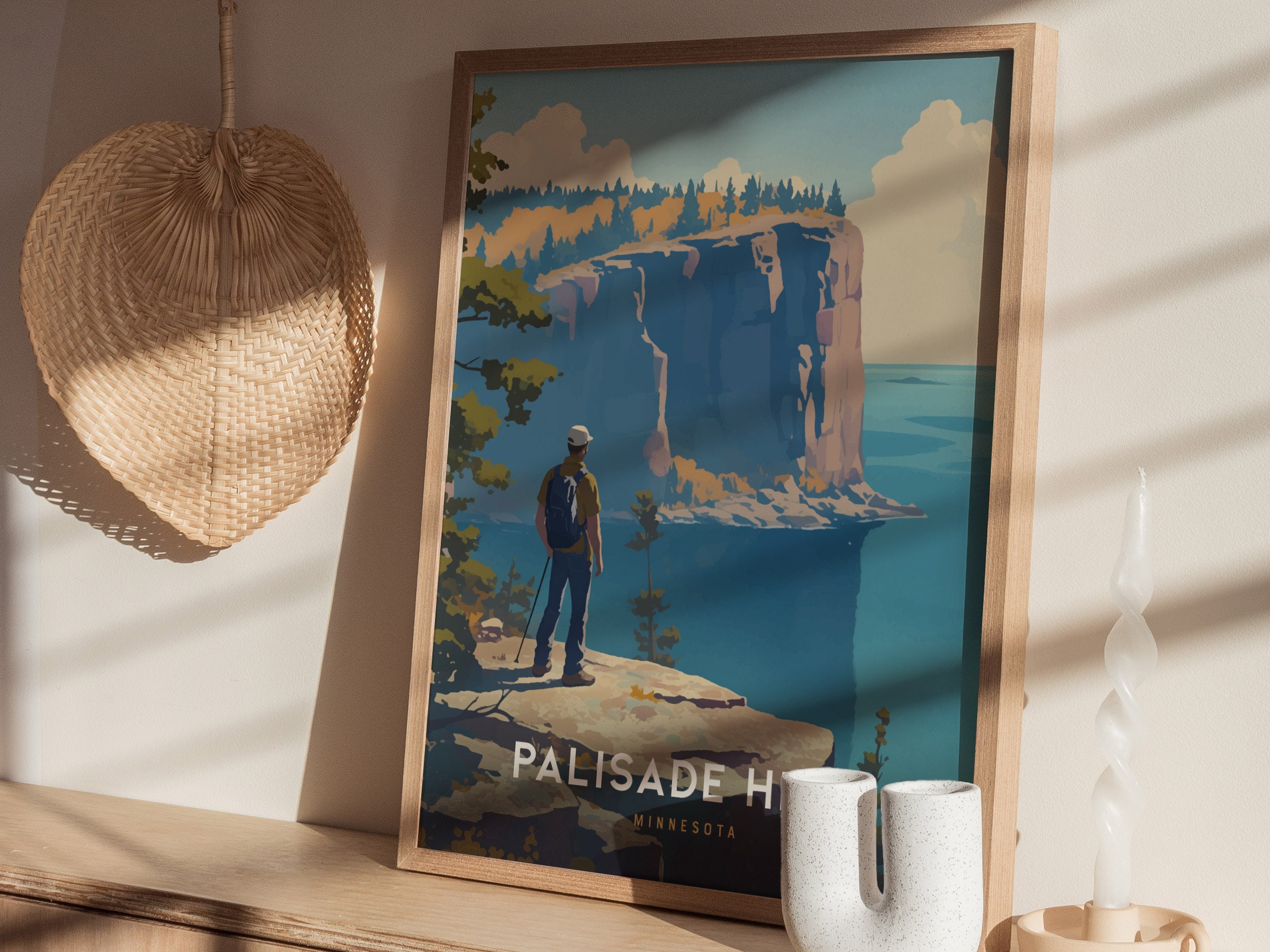 Palisade Head Minnesota Poster: Lake Superior Cliff View Art - Etsy