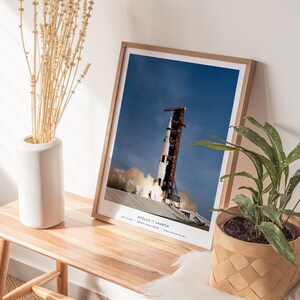 Apollo 11 Launch Poster: NASA Saturn V Rocket, Moon Mission Art - Etsy
