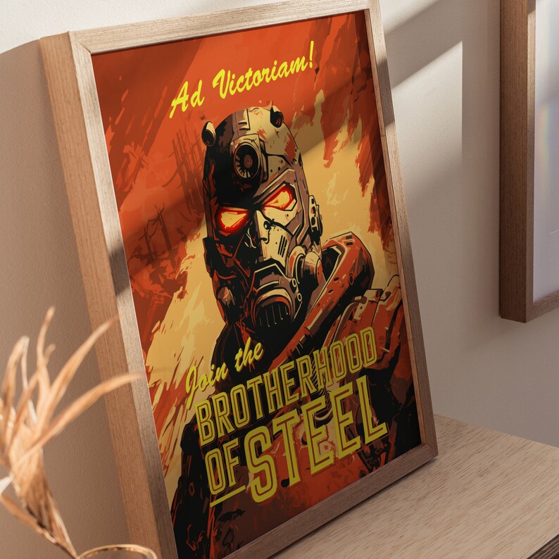 Fallout Game Brotherhood of Steel Framed Wall Art Apocalyptic Gamer Fan ...