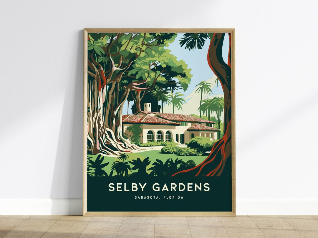 Selby Gardens, Sarasota, Florida - Wall Art Framed Poster Design Travel ...
