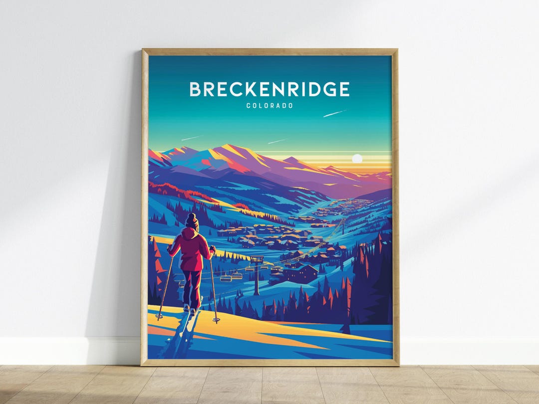 Breckenridge Colorado Ski Poster: Snowboard Art Print, Framed or ...