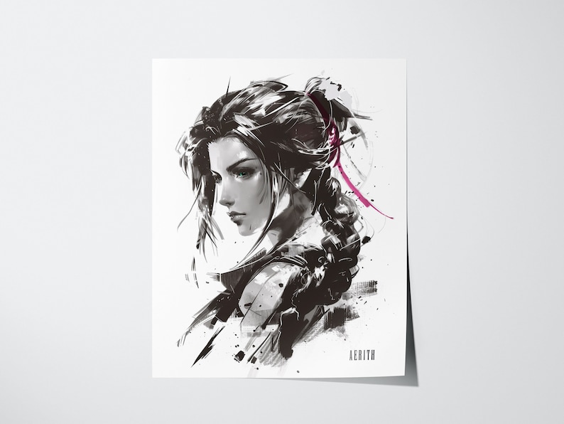 Aerith Final Fantasy VII Framed Wall Art Limited Edition Aerith Print ...