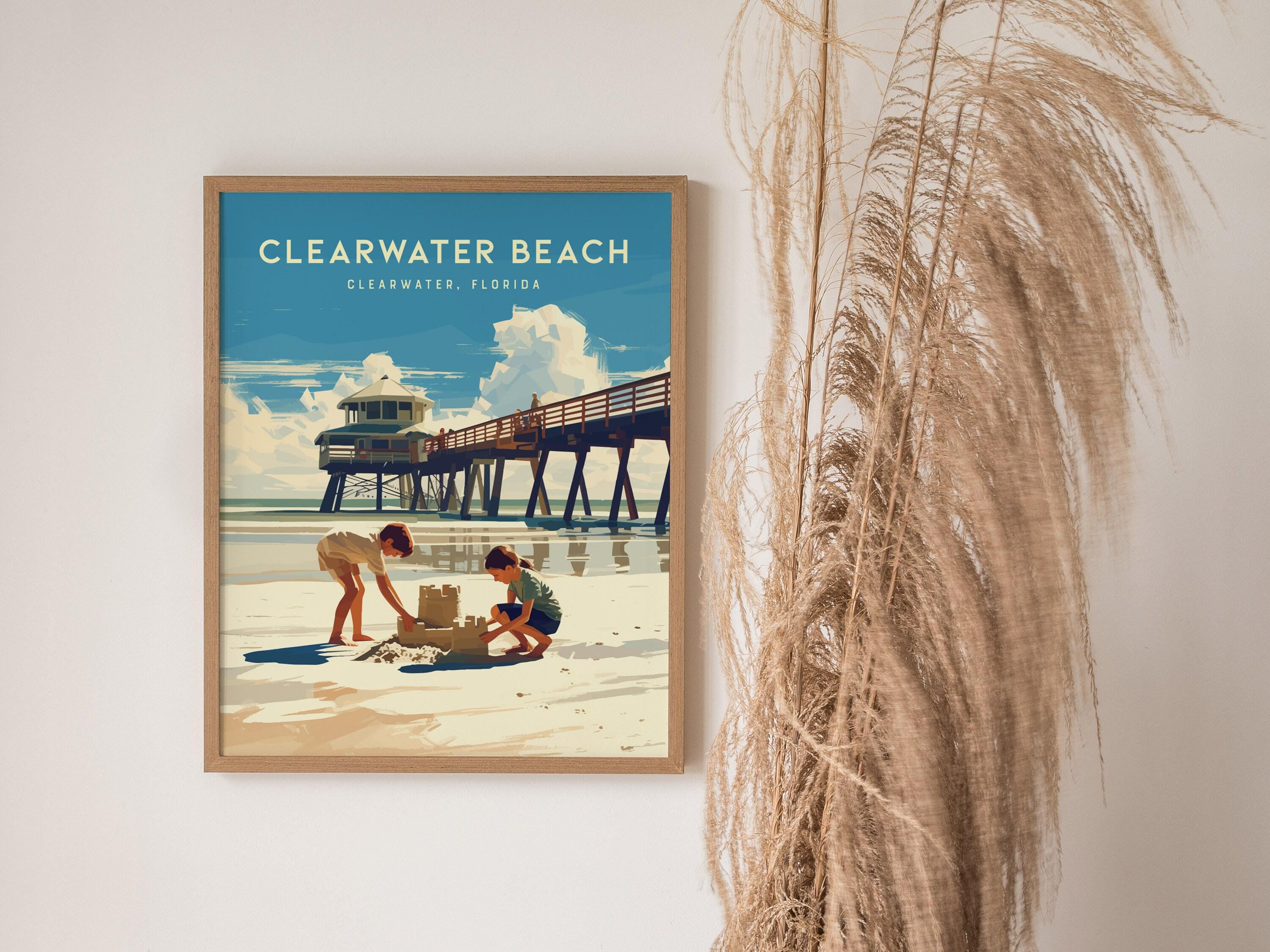 Clearwater Beach Florida Print: Sandcastle Pier Coastal Art, Framed or ...