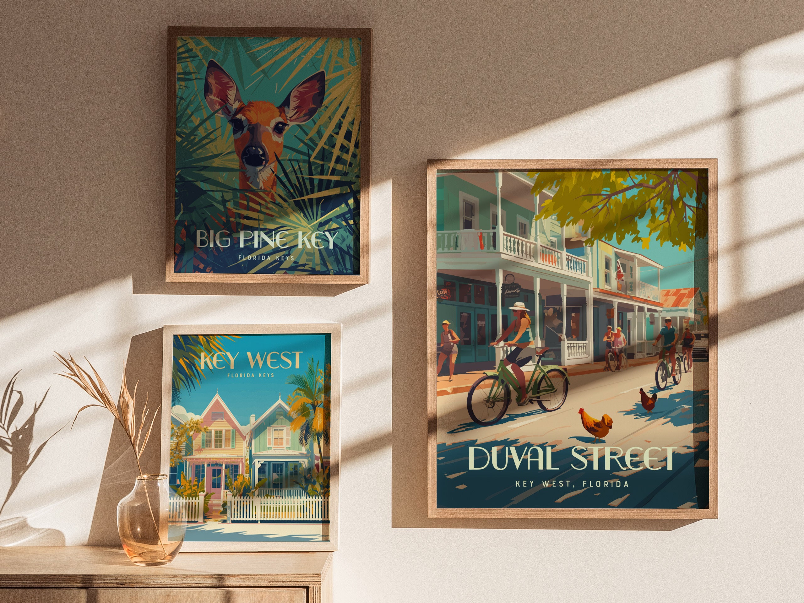 Duval Street, Key West, Florida Keys Framed Wall Art Bikes Vacation ...