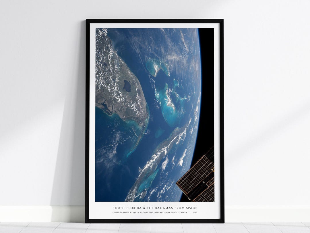 ISS Photo Poster: South Florida & Bahamas From Space, NASA Wall Decor ...