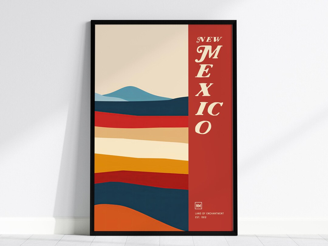 New Mexico Landscape Poster: Abstract Art Print, Framed or Unframed - Etsy