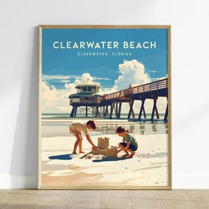 Clearwater Beach Florida Print: Sandcastle Pier Coastal Art, Framed or ...