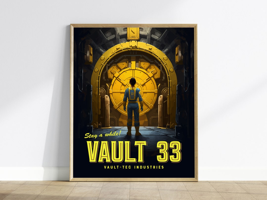 Fallout Vault 33 Framed Wall Art Lucy Series Game Fan Post Apocalyptic ...