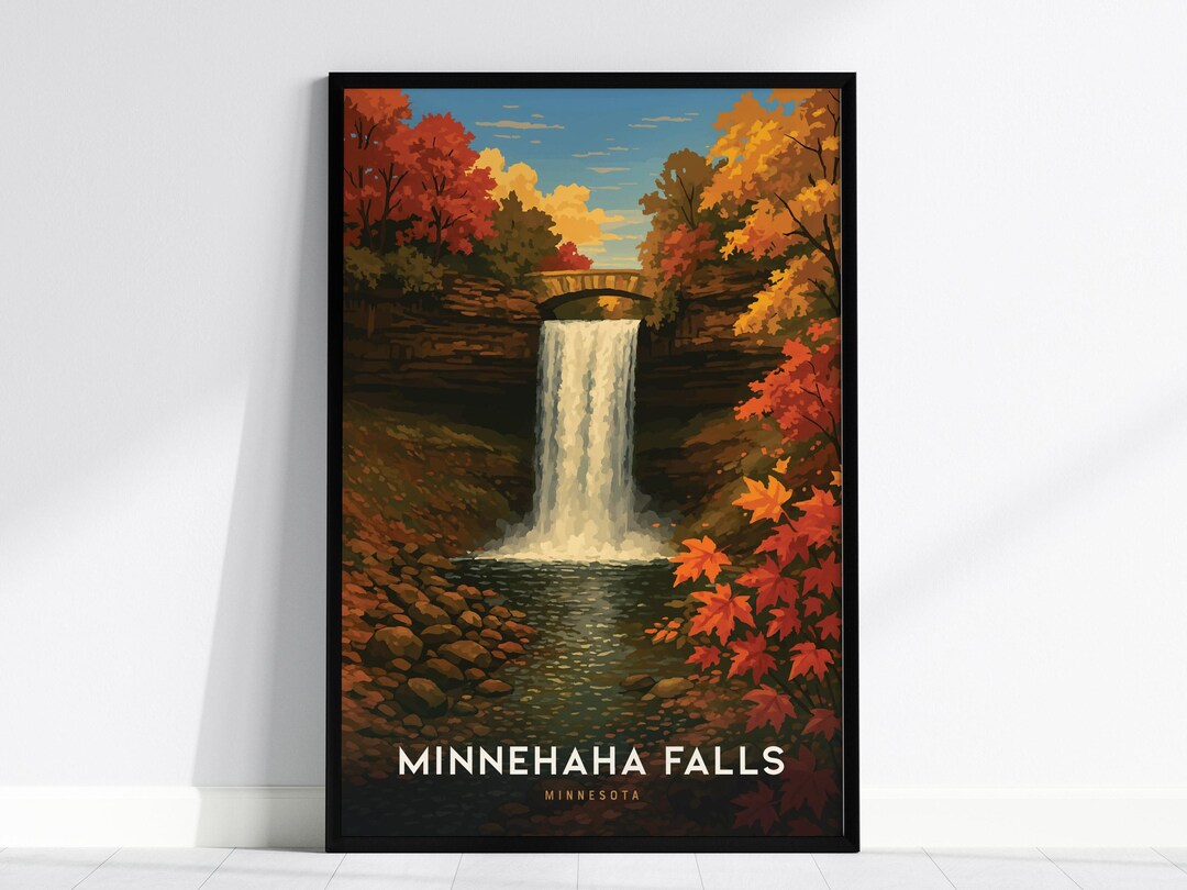 Minnehaha Falls Poster: Minnesota Landscape Wall Art, Framed or ...