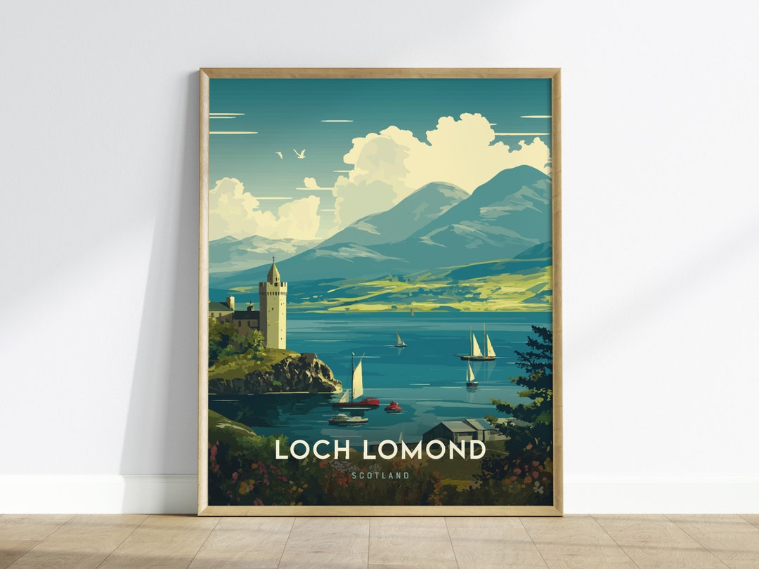 Loch Lomond Landscape Framed Travel Poster, Loch Lomond Scotland Poster ...