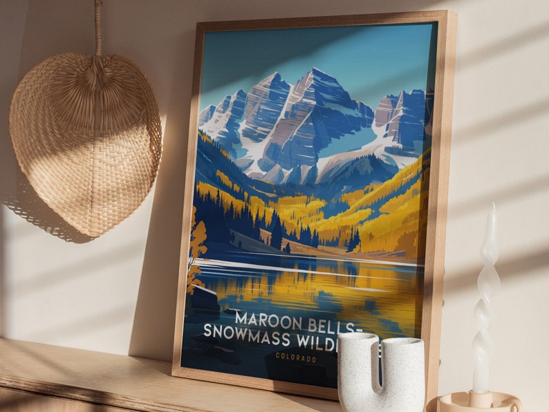Maroon Bells-snowmass Wilderness Poster, Colorado Mountain Scenery Wall ...